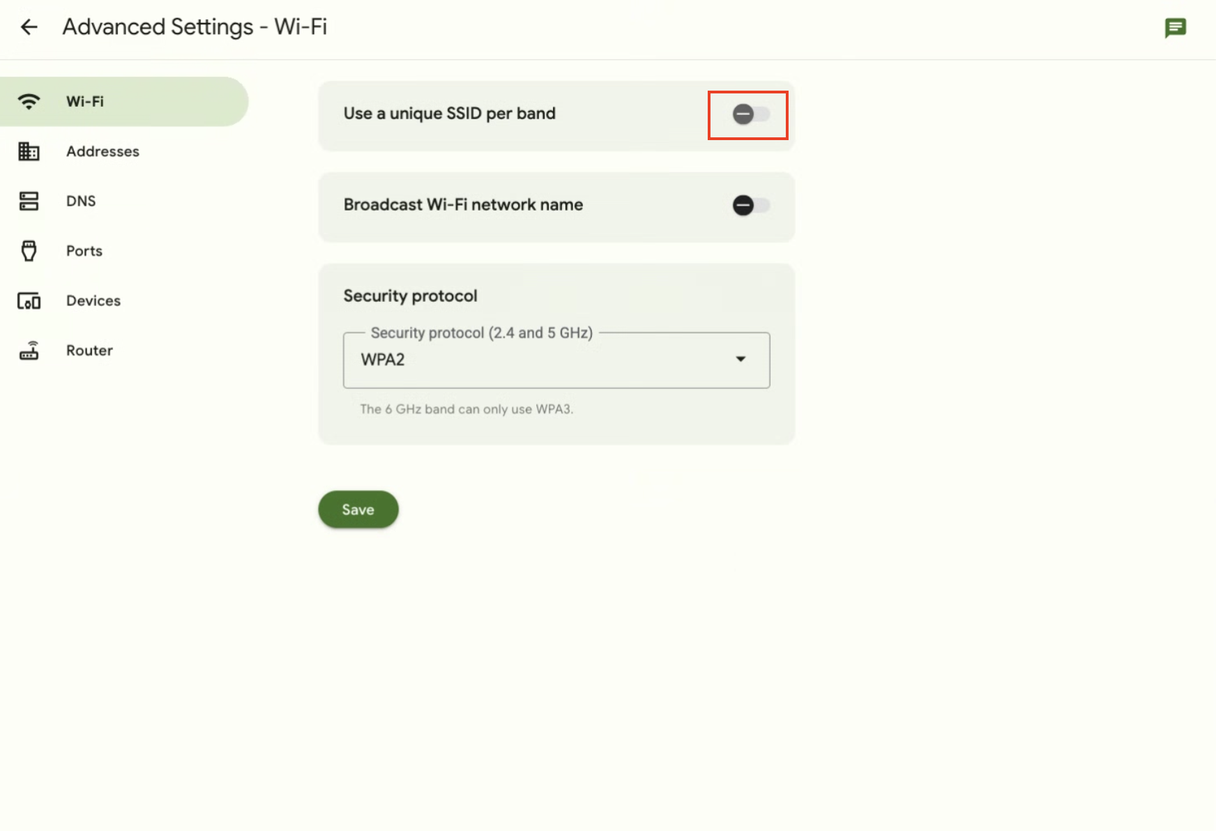 Configure advanced Wi-Fi settings